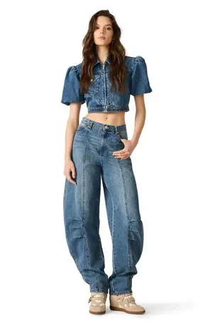 Steve Madden Austin Seamed High Waist Wide Leg Jeans