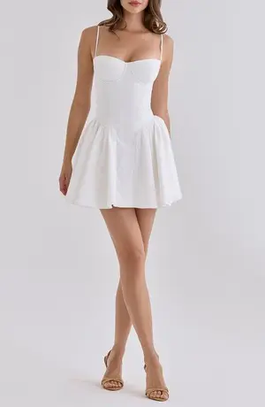 White Flared Dresses
