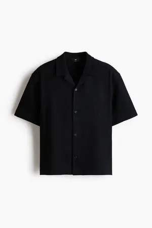 H&m Relaxed Fit Resort Shirt - Black