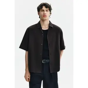 H&m Relaxed Fit Resort Shirt - Dark Brown