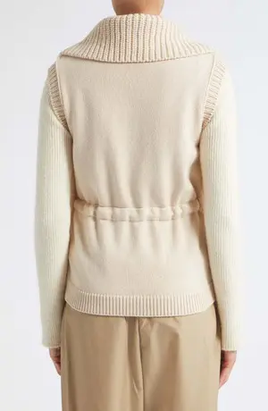 Moncler Quilted Faux Fur And Virgin Wool Cashmere Down Vest - Beige