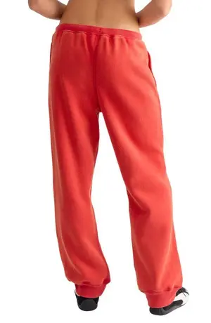 Free People Relaxed Fleece Joggers - Candy Apple