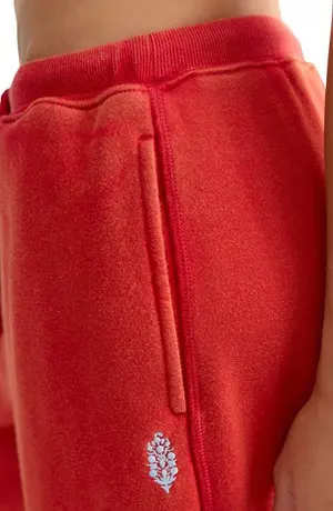 Free People Relaxed Fleece Joggers - Candy Apple