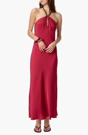 Cami Nyc Giulia Hammered Silk Halter Dress - Huckleberry