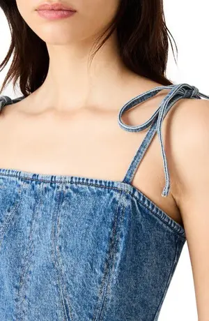 Steve Madden Meaghan Tie Strap Denim Minidress