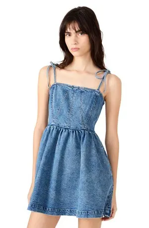 Steve Madden Meaghan Tie Strap Denim Minidress