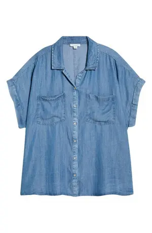 BEACHLUNCHLOUNGE Ida Button Front Lyocell Shirt