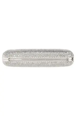 Alexander McQueen Long Knuckle Crystal Embellished Suede Clutch