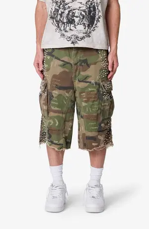 Mnml Pearled Cargo Shorts - Camo