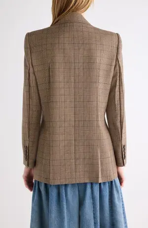 Chloé Check Double Breasted Wool Blazer