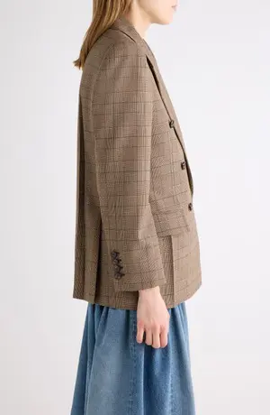 Chloé Check Double Breasted Wool Blazer