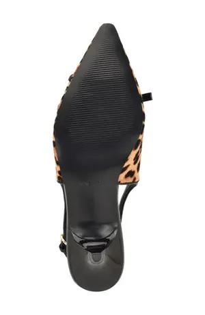 Nine West Lyrical Slingback Pointed Toe Kitten Heel Pump - Dark Natural