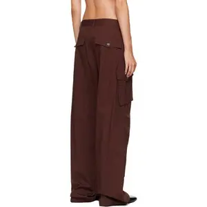 GANNI Cargo Trousers In Brown Cotton - Red
