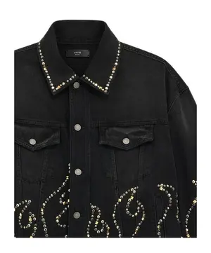 Amiri Studded Flames Trucker Jacket