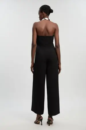 Karen Millen Soft Tailored Halter Neck Jumpsuit