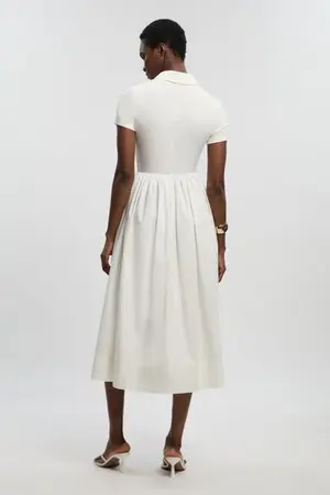 Karen Millen Ribbed Shirt Midi Dress