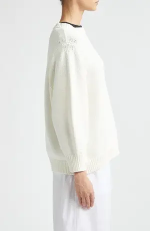 TOTEME Oversize Organic Cotton Sweater - Macadamia