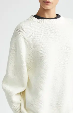 TOTEME Oversize Organic Cotton Sweater - Macadamia