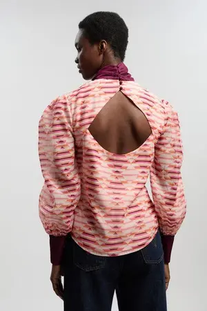Karen Millen Long Sleeve Pussybow Blouse