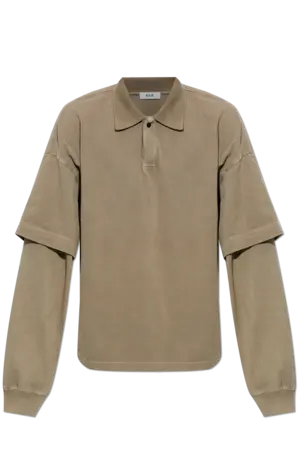 AGOLDE Long Sleeve Polo - Grey