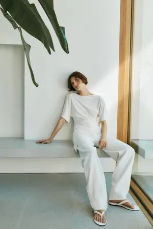 H&m Asymmetric Butterfly-sleeved Top