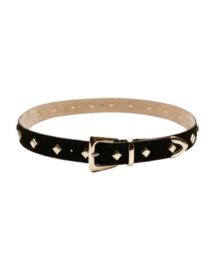 ALYSON EASTMAN Studded Suede Belt - Dark Brown