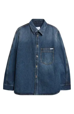 Givenchy Couture Seam Denim Button-up Shirt - Grey Blue