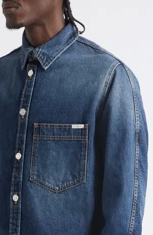 Givenchy Couture Seam Denim Button-up Shirt