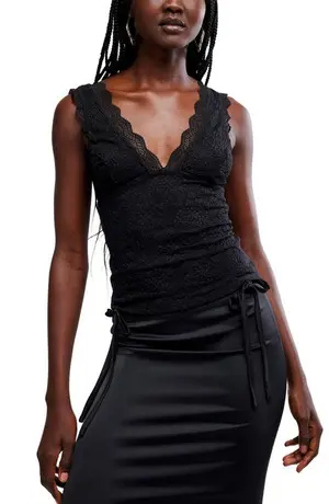 Free People Loved You First Lace Tank - Black