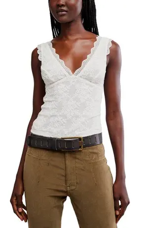 Free People Loved You First Lace Tank - Tea