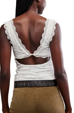 Free People Loved You First Lace Tank - Tea