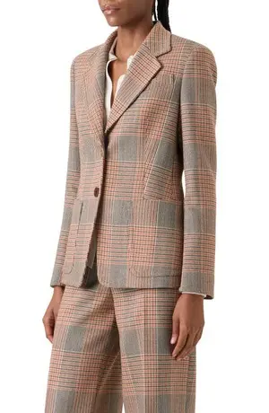 Akris Glen Plaid Stretch Wool Jacket