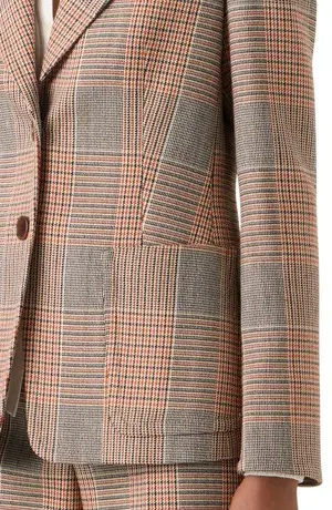 Akris Glen Plaid Stretch Wool Jacket