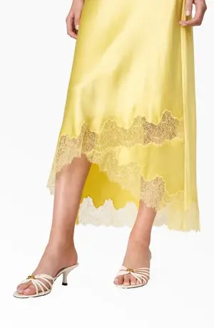 Cami Nyc Alexandria Strapless Lace Hem Midi Dress