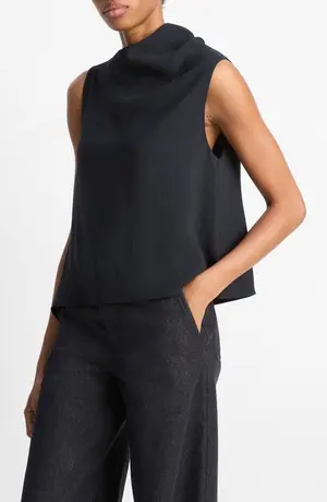 Vince Asymmetric Drape Sleeveless Top