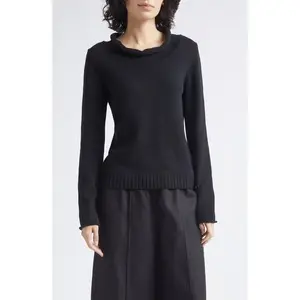 Posse Teo Cowl Neck Cotton Sweater - Black