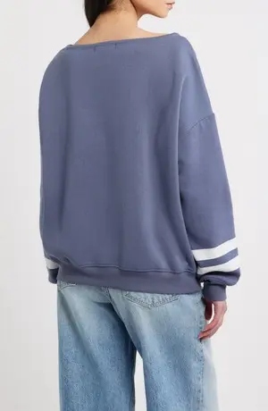 VINYL ICONS Game Day Off The Shoulder Graphic Sweatshirt