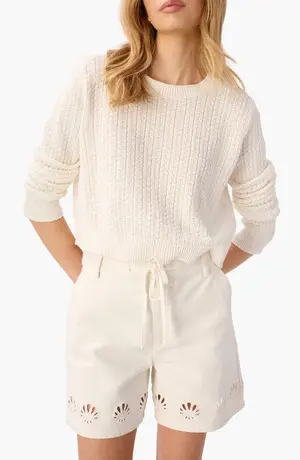 Cami Nyc Lesley Cropped Crewneck Sweater - Macadamia