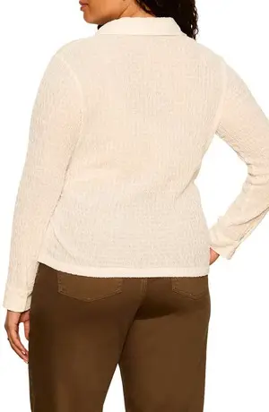 Sanctuary Juno Textured Button Front Shirt - Chalk White