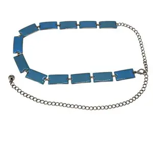 MADISON BEVERLY HILLS Vintage Enamel Chain Belt - Blue