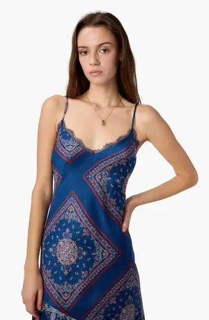 Cami Nyc Becky Lace Trim Silk Slipdress