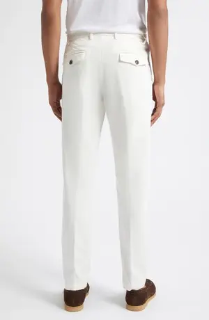 Eleventy Cotton Stretch Twill Tapered Pants - 01n White
