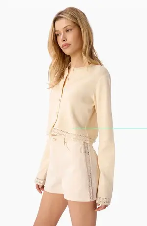 Cami Nyc Nicola Crochet Inset Cardigan