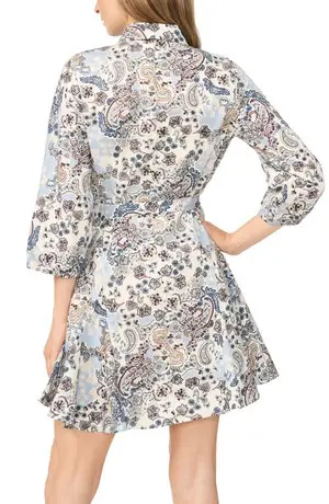 Halogen Paisley Cotton Button-down Midi Dress
