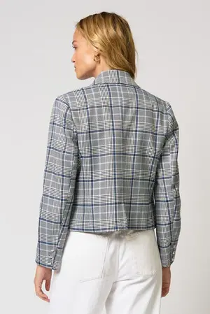 Central Park West Paulie Plaid Cropped Blazer