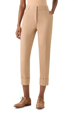 Akris Maxima Cotton Stretch Denim Crop Pants - Camel