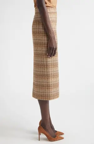 St. John Margo Gilded Tweed Pencil Skirt