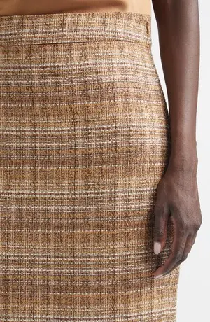 St. John Margo Gilded Tweed Pencil Skirt