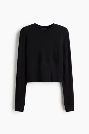 H&m Long-sleeved Cotton Top