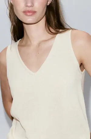 Mango V-neck Knit Top